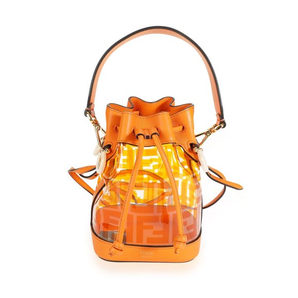 Fendi | Bags | Fendi Orange Leather Plexi Zucca Mini Mon Tresor Bag ...